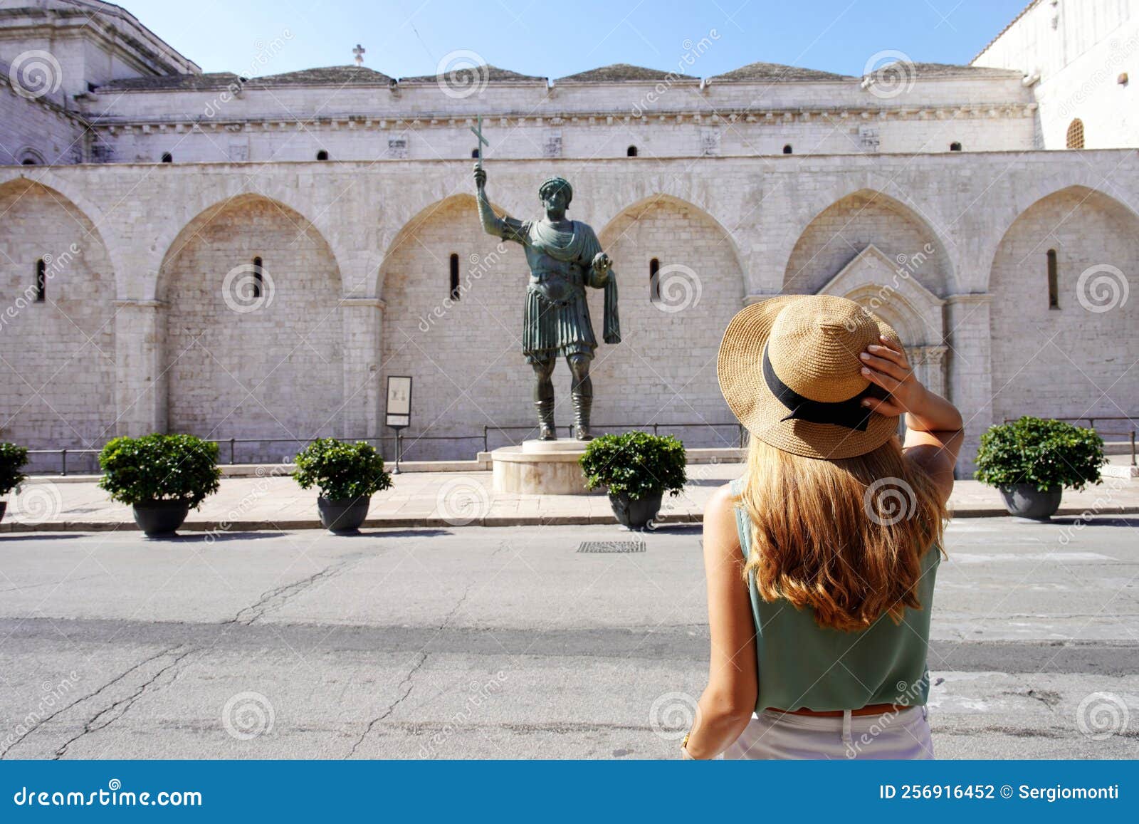 Beautiful Young Tourist Woman Visiting the City of Barletta, Apulia ... Beautiful Young Tourist Woman Visiting the City of Barletta, Apulia ...