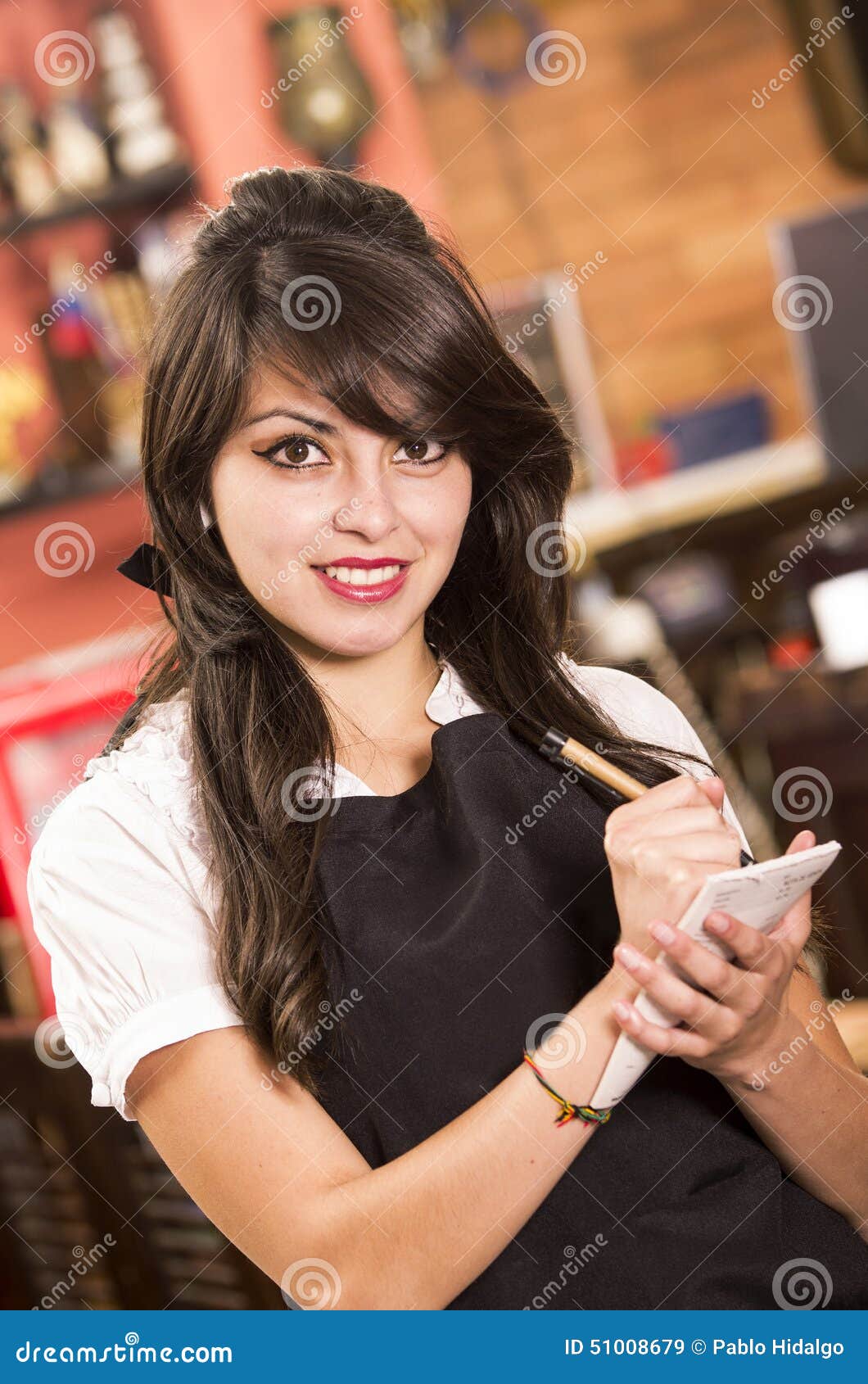 Beautiful Young Waitress Taking an Order Stock Image - Image of casual ...