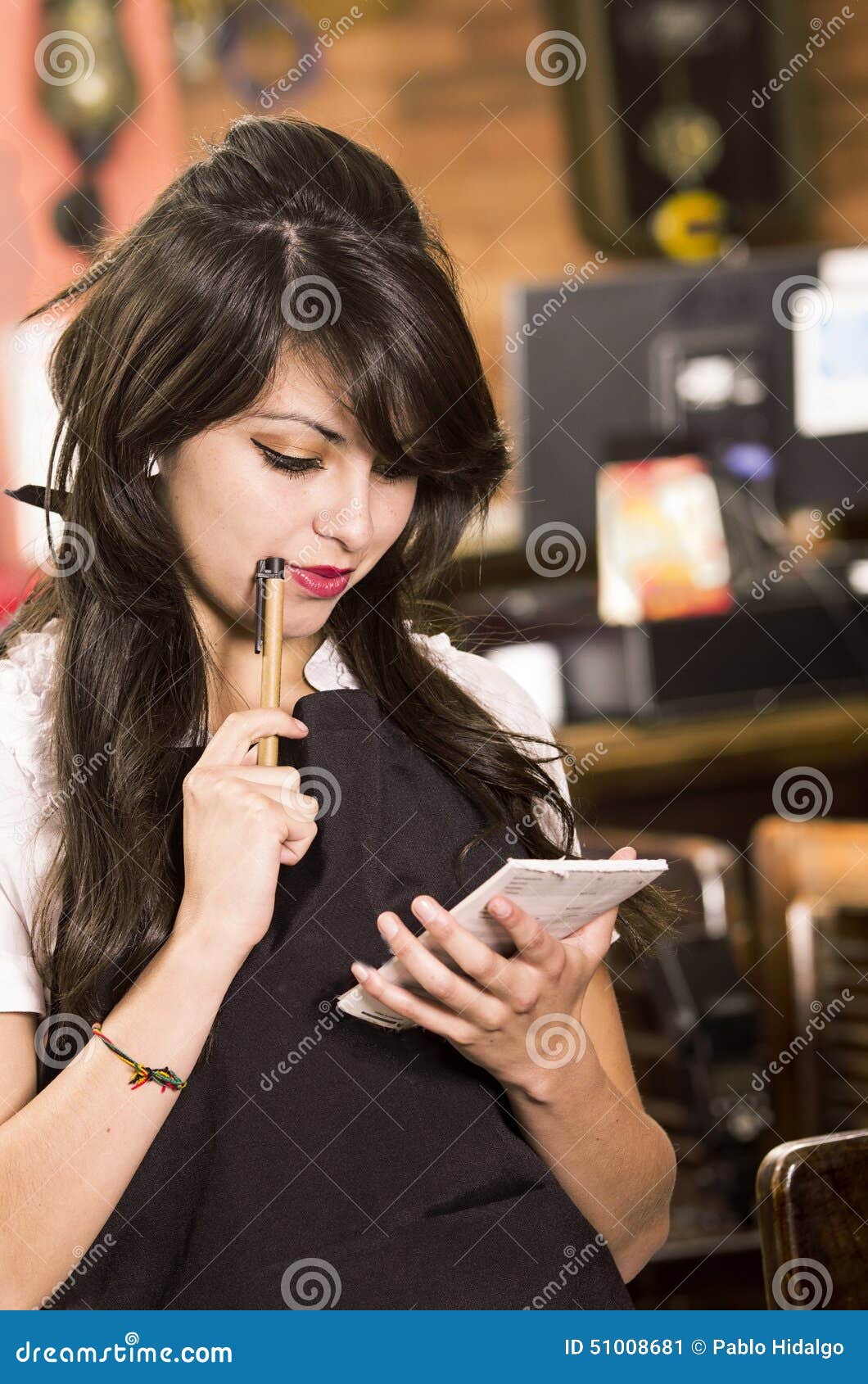 Beautiful Young Waitress Taking an Order Stock Image - Image of ...