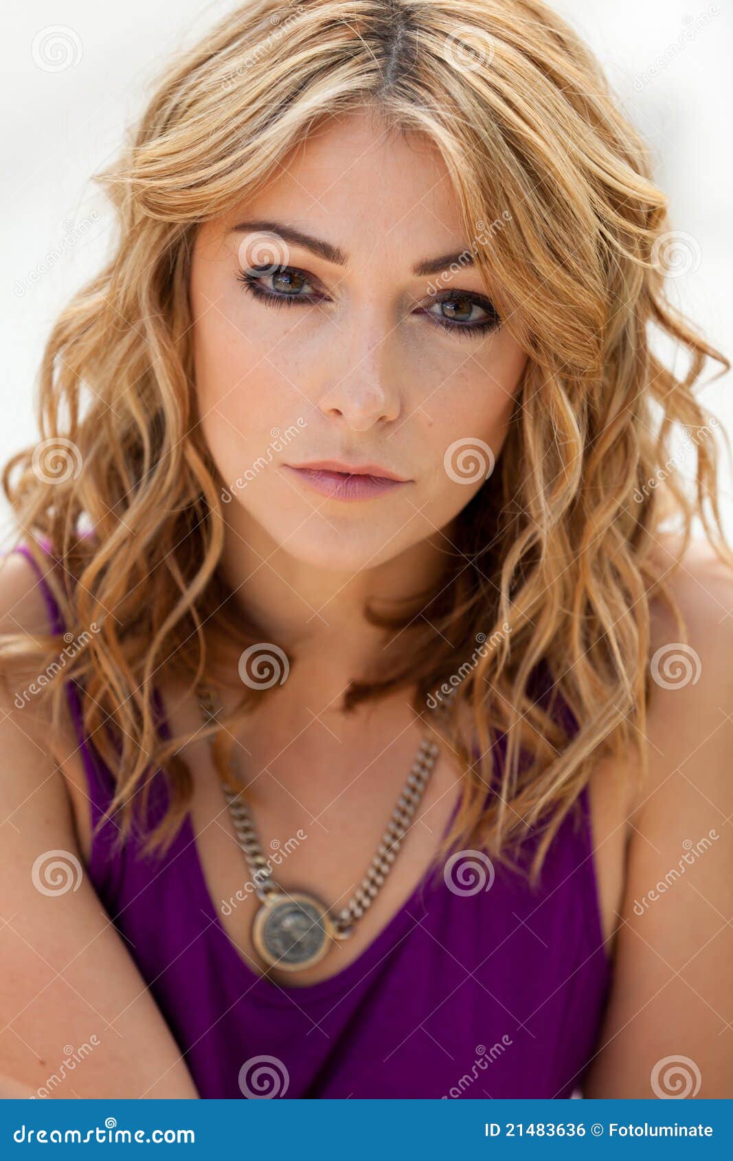 Beautiful Young Woman stock photo. Image of glamour, head - 21483636