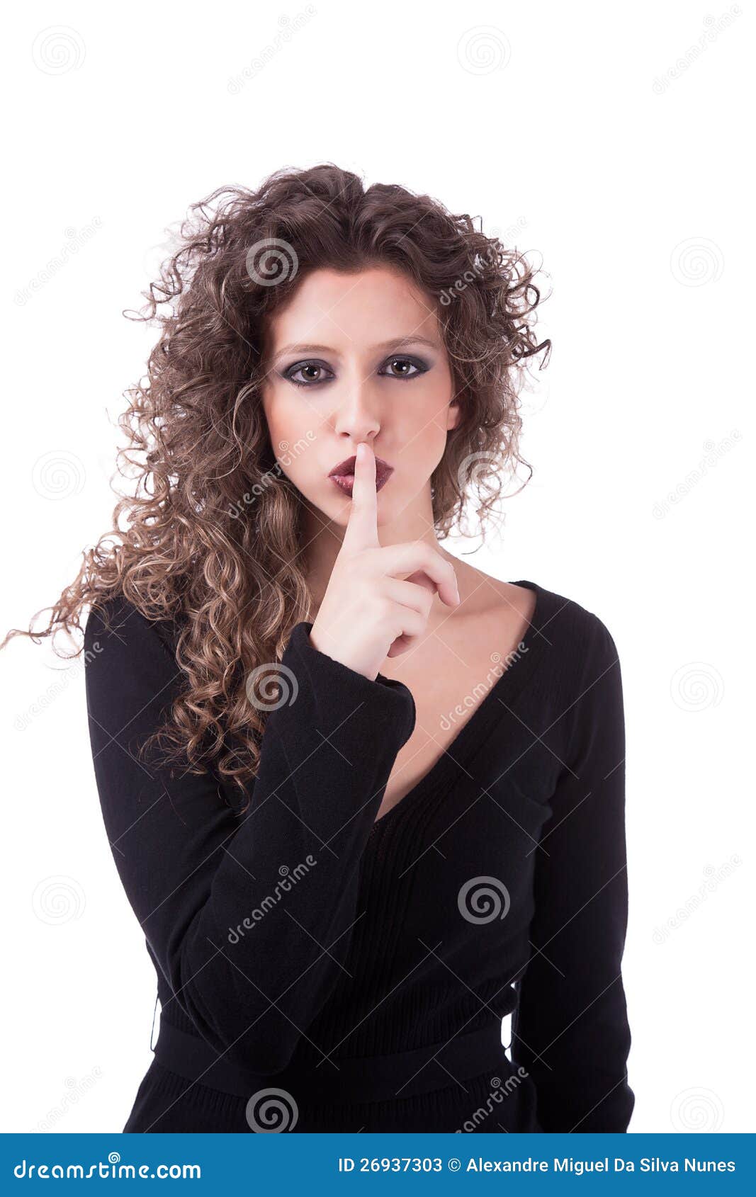 Beautiful Young Woman Asking for Silence Stock Image - Image of looking ...