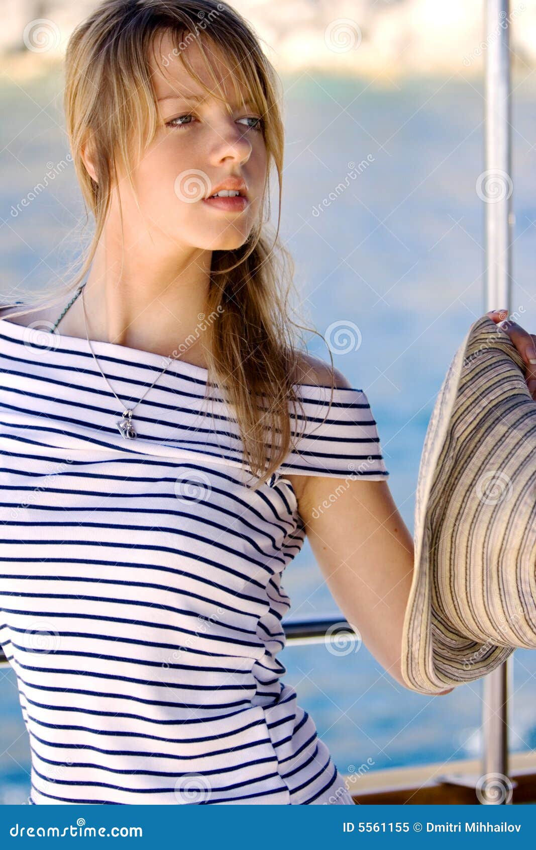 Beautiful Young Woman on a Boat Trip Stock Image - Image of rope, style ...