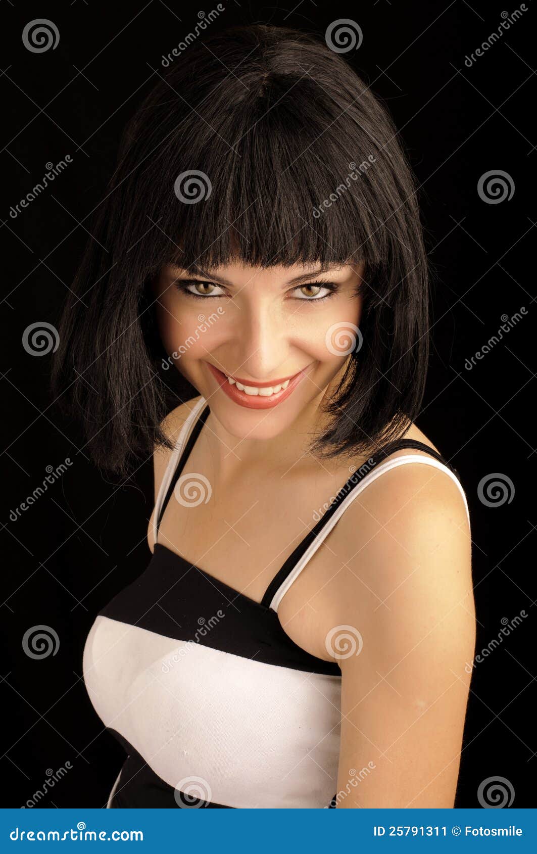 Beautiful Young Woman With Bob Hairstyle Stock Image Image Of