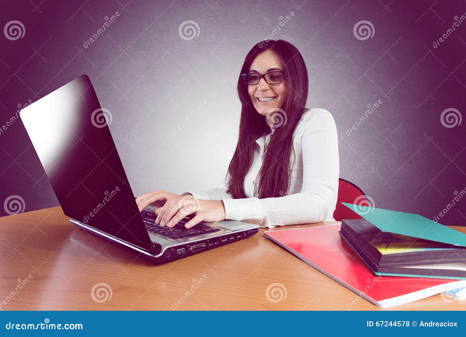 Beautiful Young Woman Browsing on Her Computer Stock Photo - Image of ...