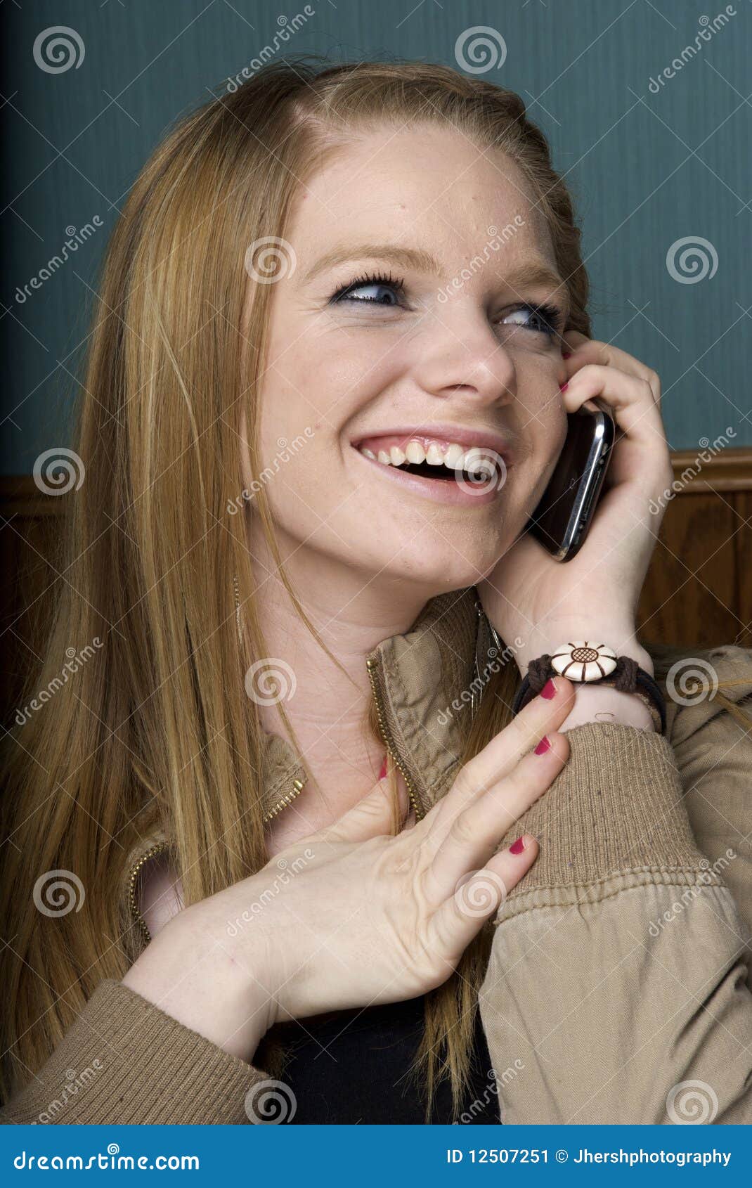 Beautiful Young Woman on Cell Phone Stock Image - Image of talk ...