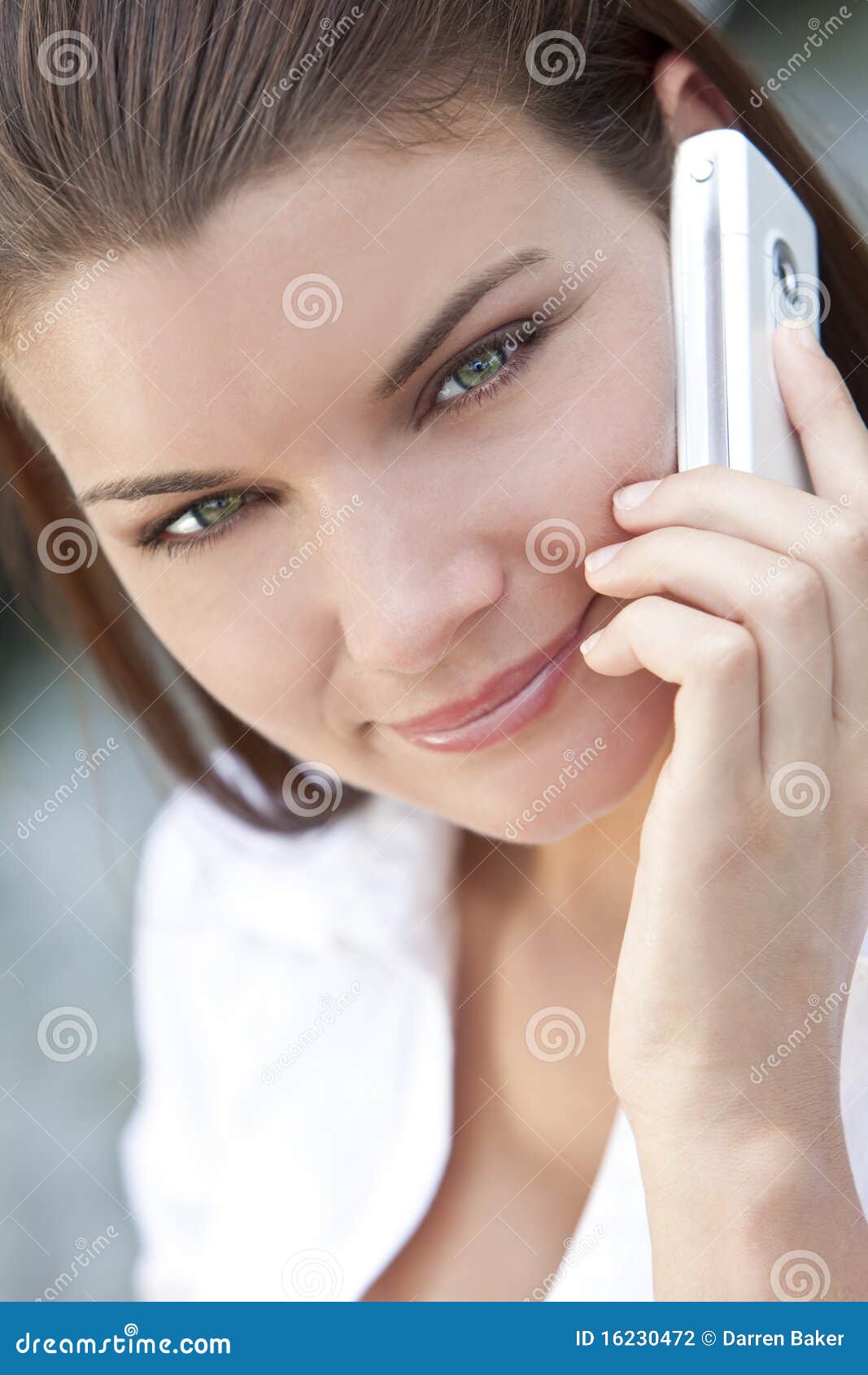 Beautiful Young Woman on Cell Phone Stock Photo - Image of woman ...