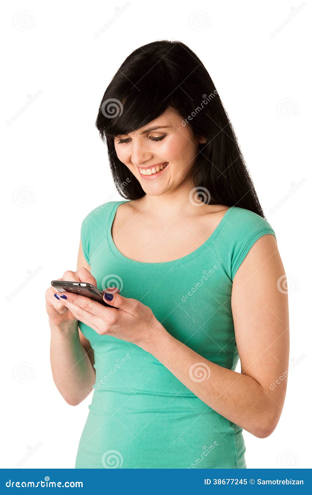 Beautiful Young Woman with Cell Phone Stock Image - Image of person ...