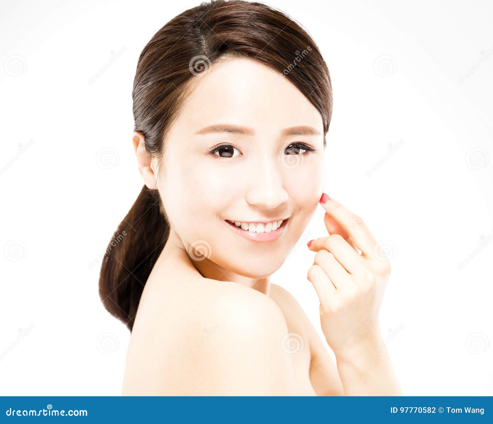 Beautiful Young Woman with Clean Face Stock Photo - Image of clean ...