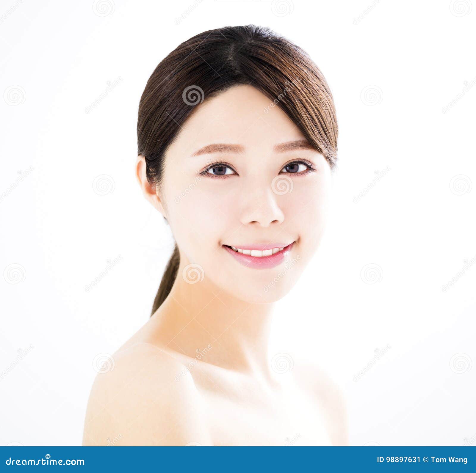 Beautiful Young Woman with Clean Face Stock Image - Image of clear ...