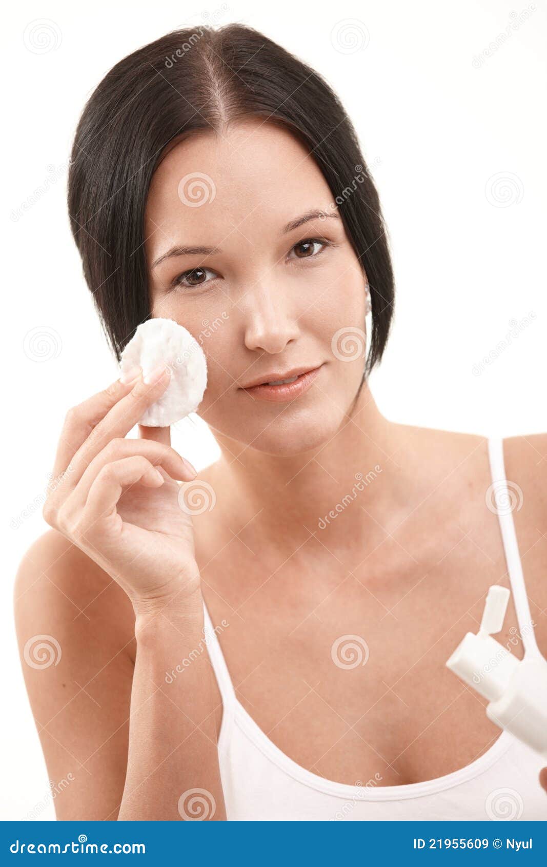 Beautiful Young Woman Cleaning Face Stock Image - Image of cosmetics ...