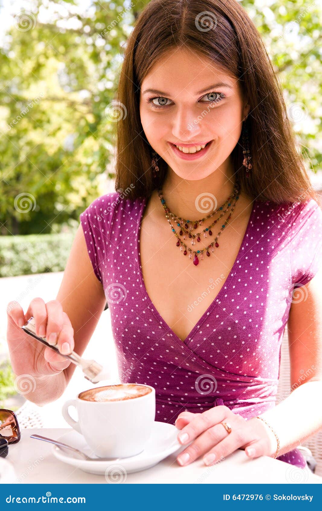 Beautiful Young Woman and Coffee Stock Photo - Image of attractive ...