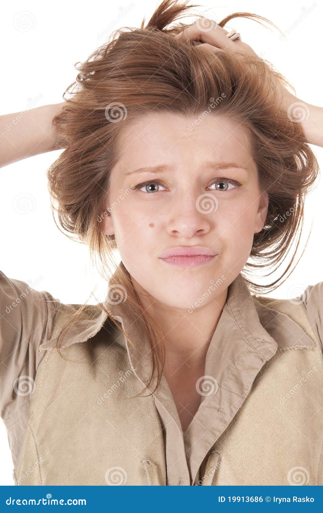 Beautiful Young Woman in Confused Expression Stock Photo - Image of ...