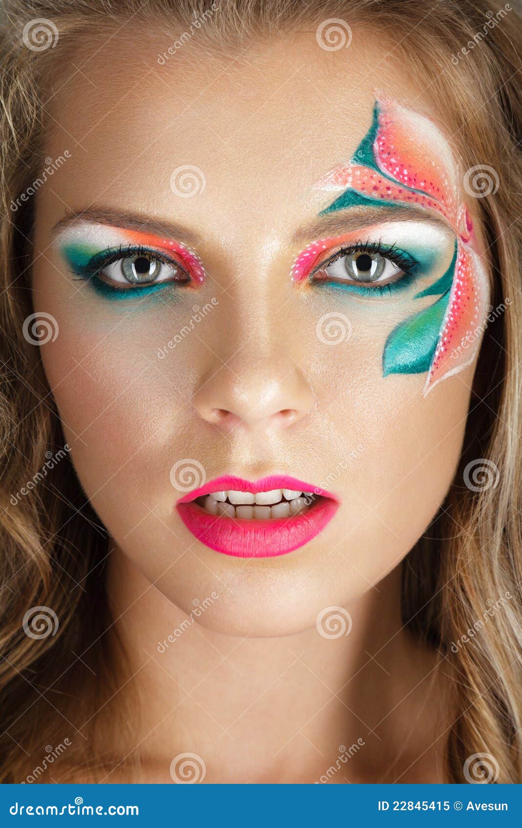 Beautiful Young Woman with Creative Stock Image - Image of female, cool ...