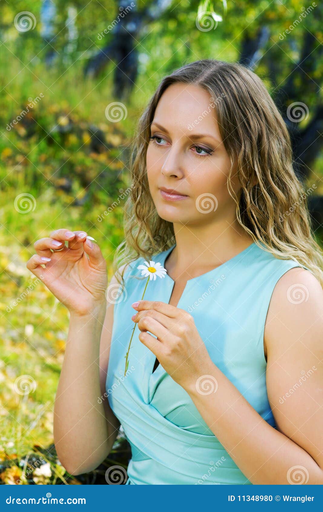 Beautiful Young Woman with Daisy. Stock Photo - Image of clean, active ...