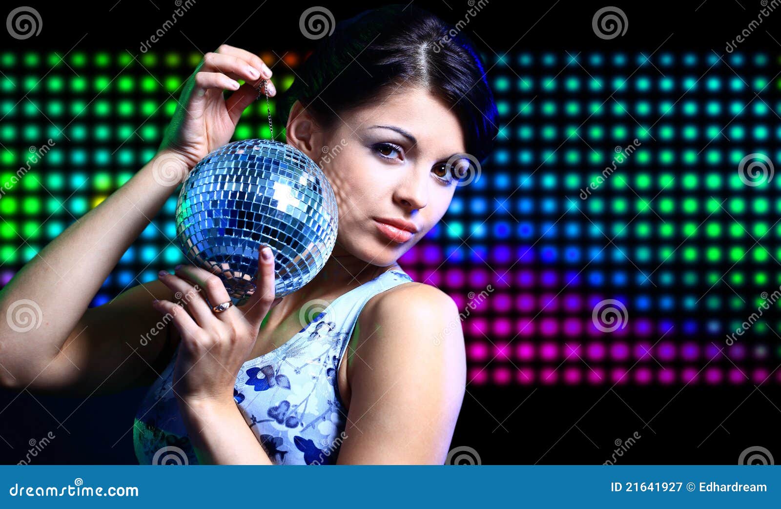 Beautiful Young Woman Dancing Stock Image - Image of light, club: 21641927