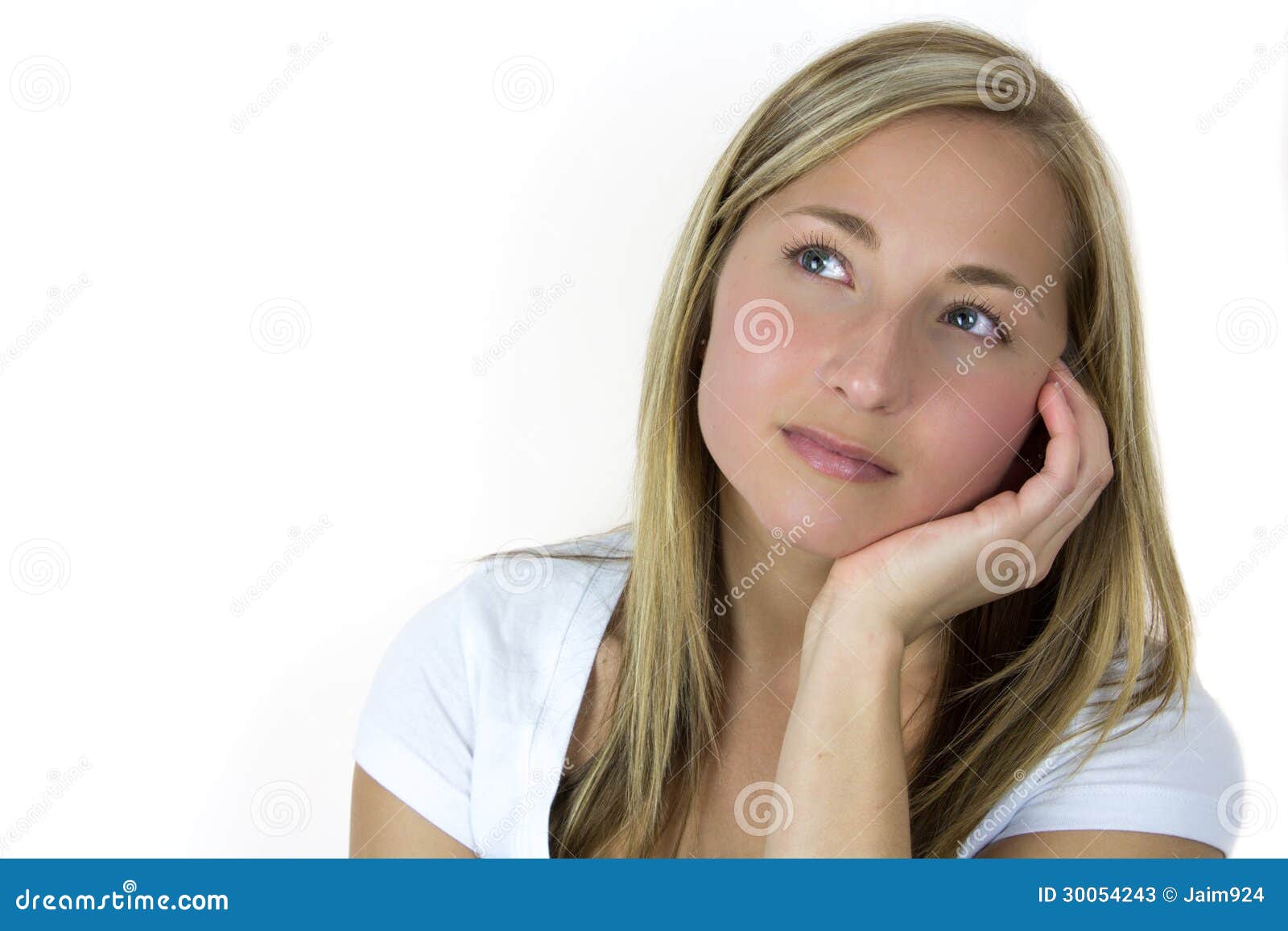 Woman in thought stock image. Image of adult, away, blonde - 30054243
