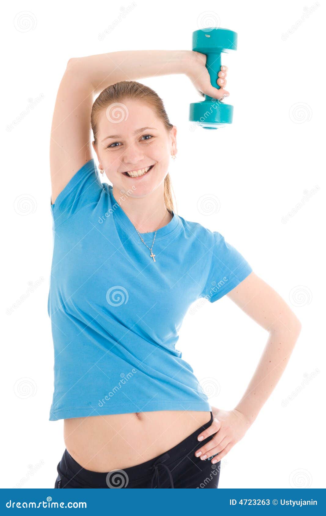 The Beautiful Young Woman Doing Exercise Isolated Stock Image - Image ...