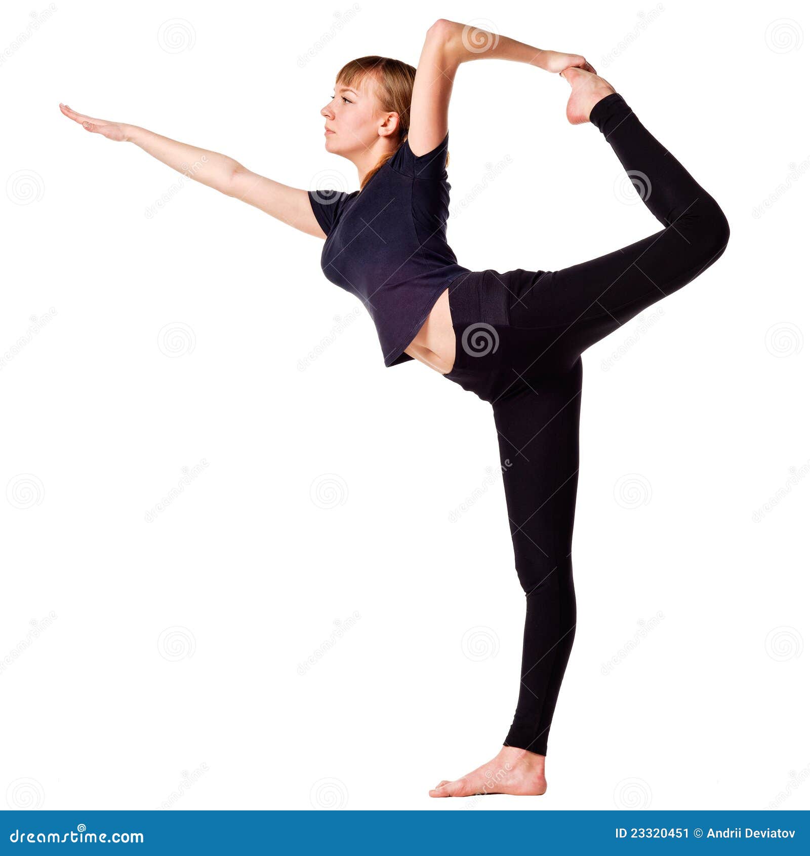 Beautiful Young Woman Doing Yoga Exercise Stock Image - Image of ...
