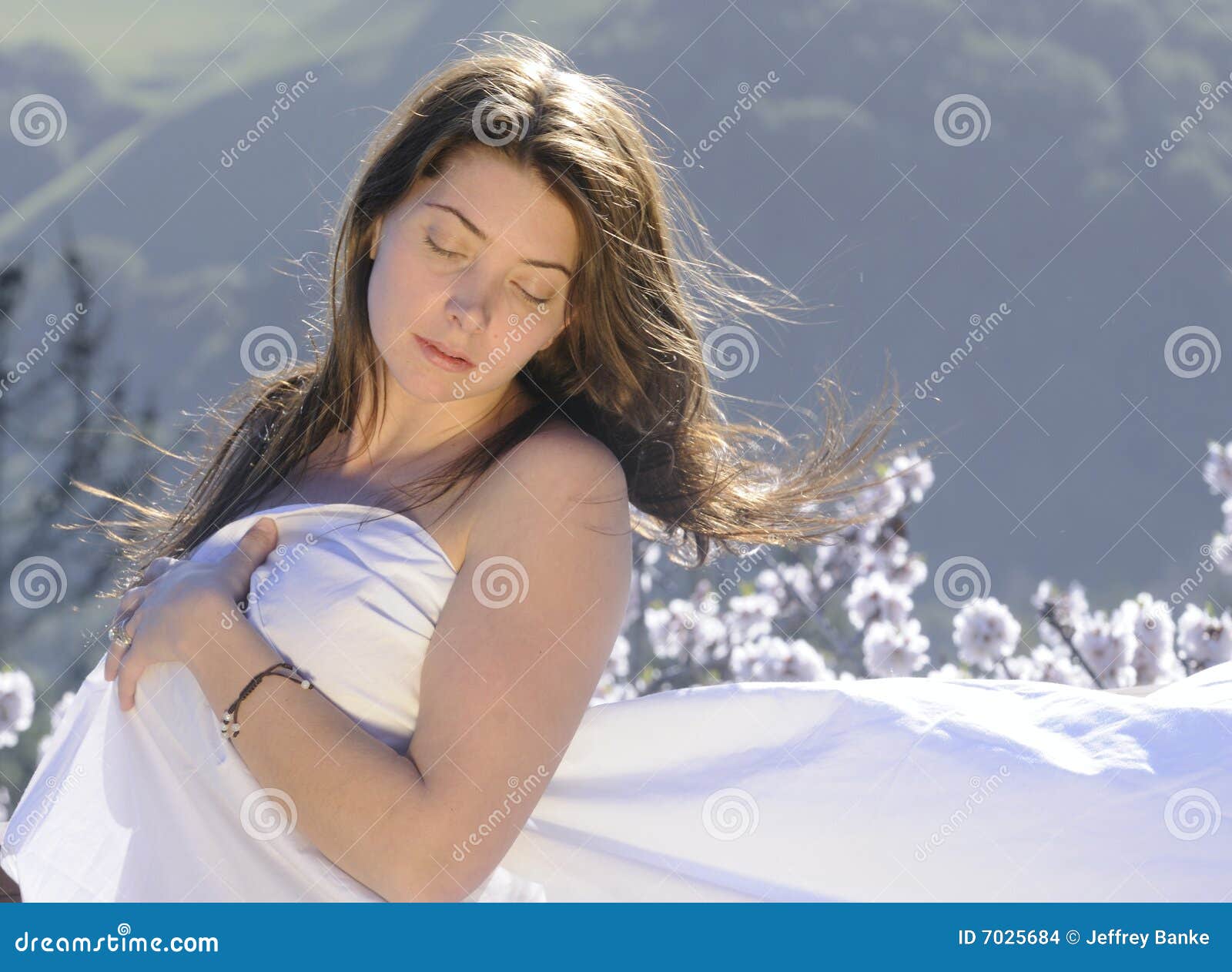 Beautiful Young Woman Draped In Sheet Picture. Image: 7025684
