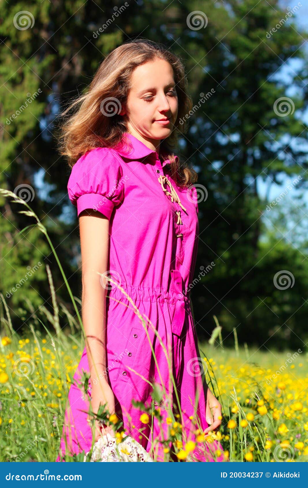 Beautiful Young Woman Dreams Stock Image - Image of female, longhair ...