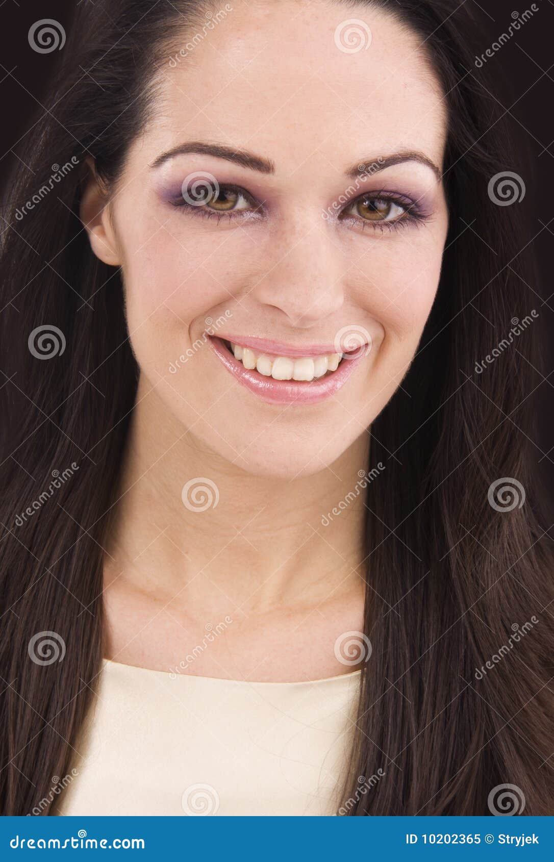 Beautiful Young Woman Face. Close Up Stock Image - Image of brunette ...