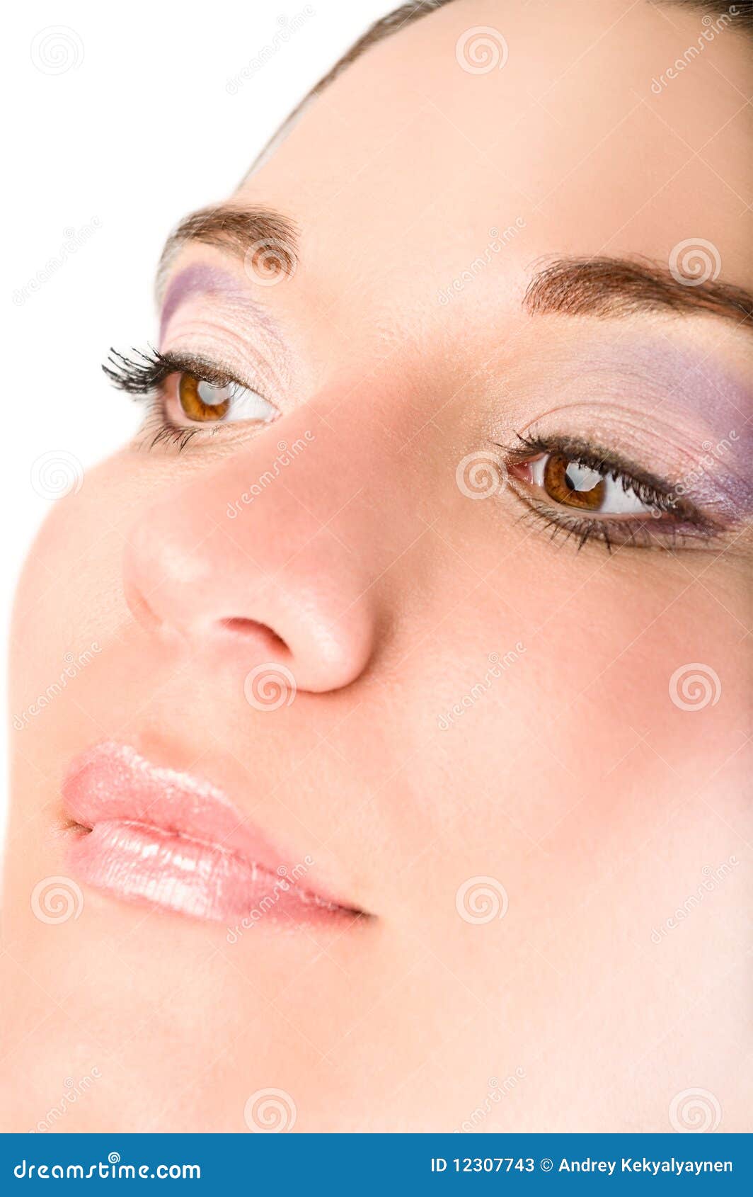 Beautiful Young Woman Face with Great Make-up Stock Image - Image of ...