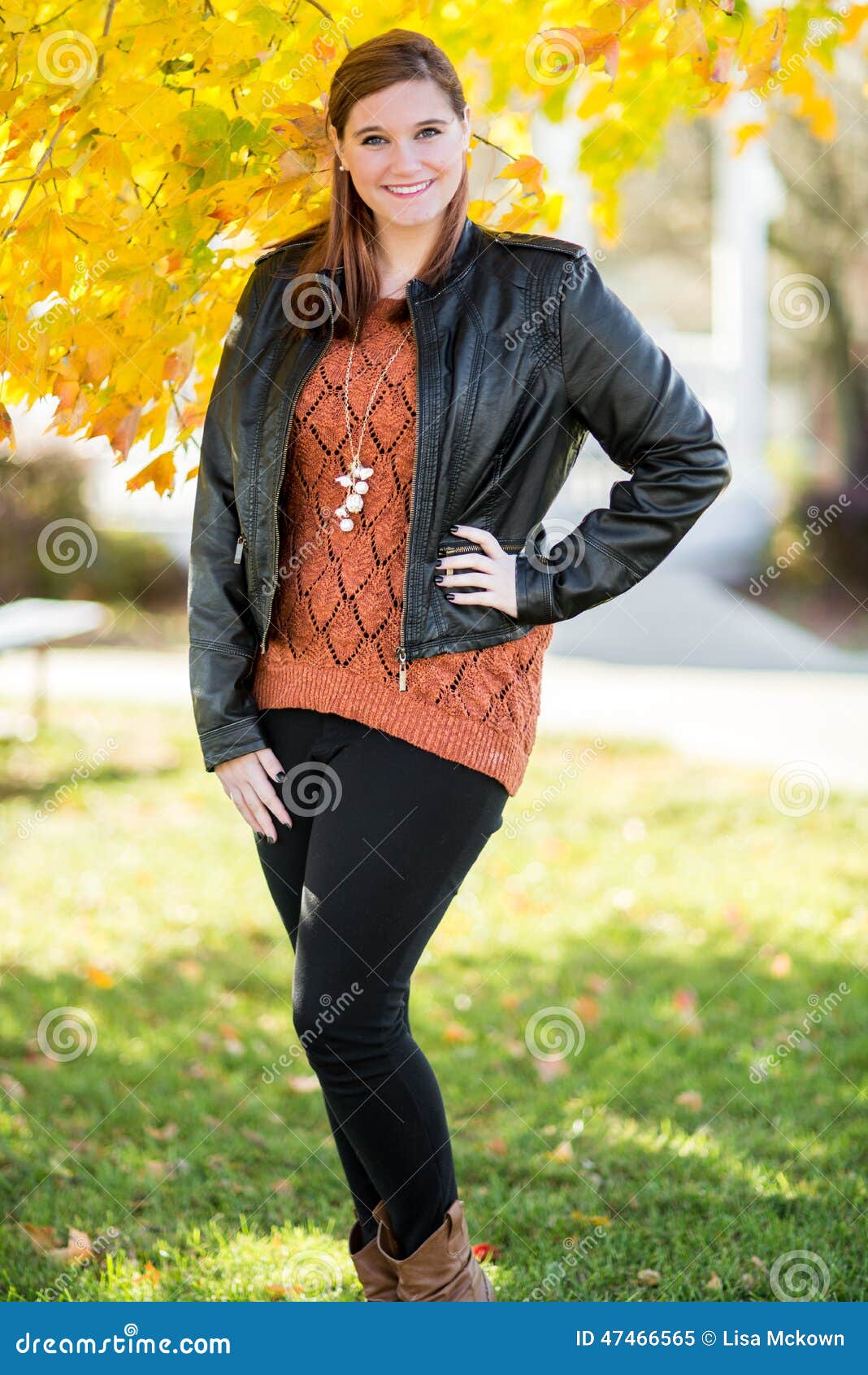 Beautiful Young Woman in the Fall Stock Image - Image of female, person ...