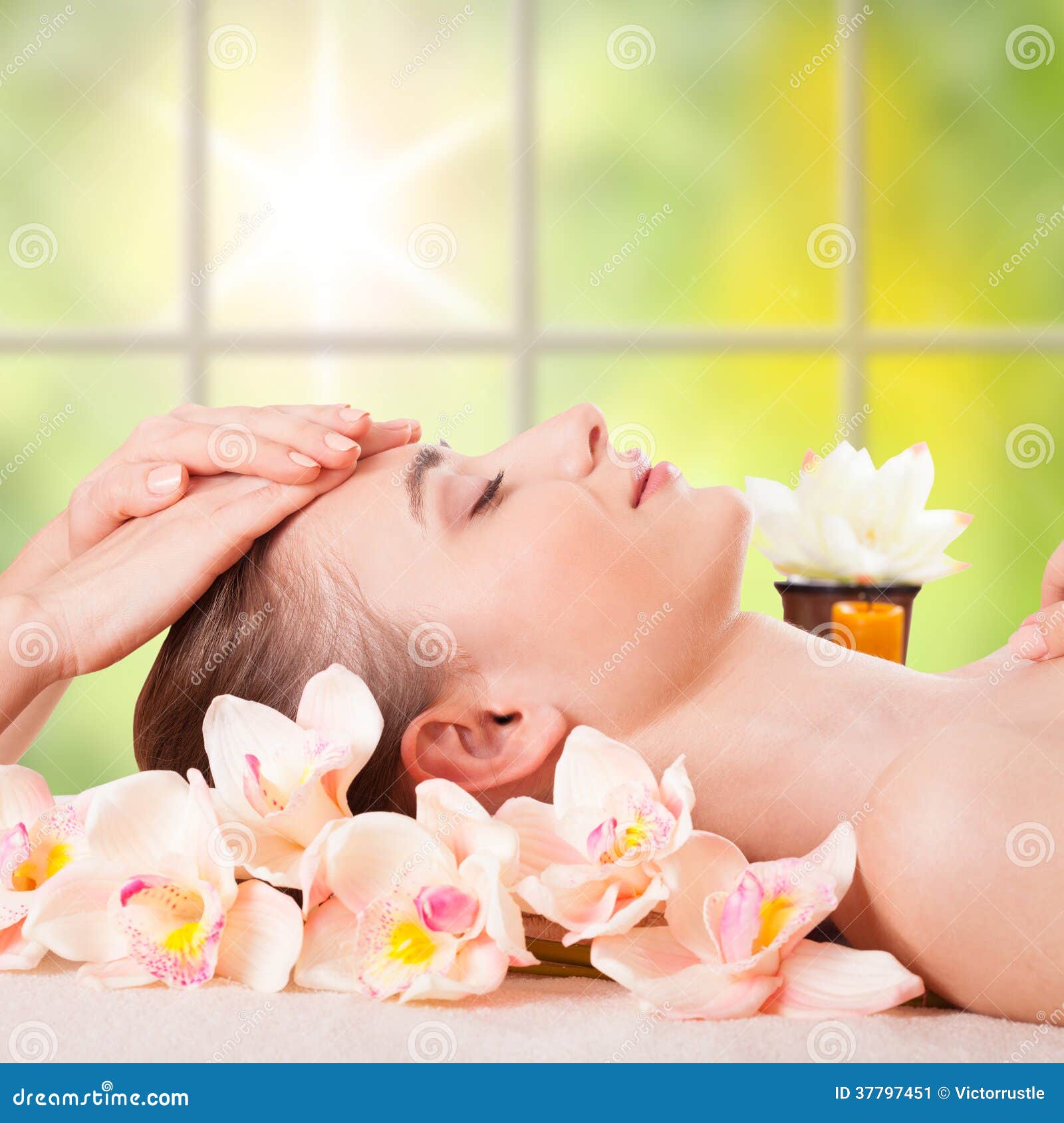 Beautiful Young Woman Getting Spa Massage Stock Image - Image of ...