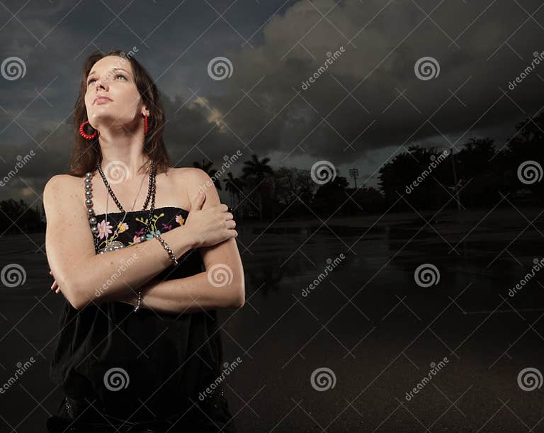 Beautiful Young Woman Glancing Away Stock Image Image Of Beautiful