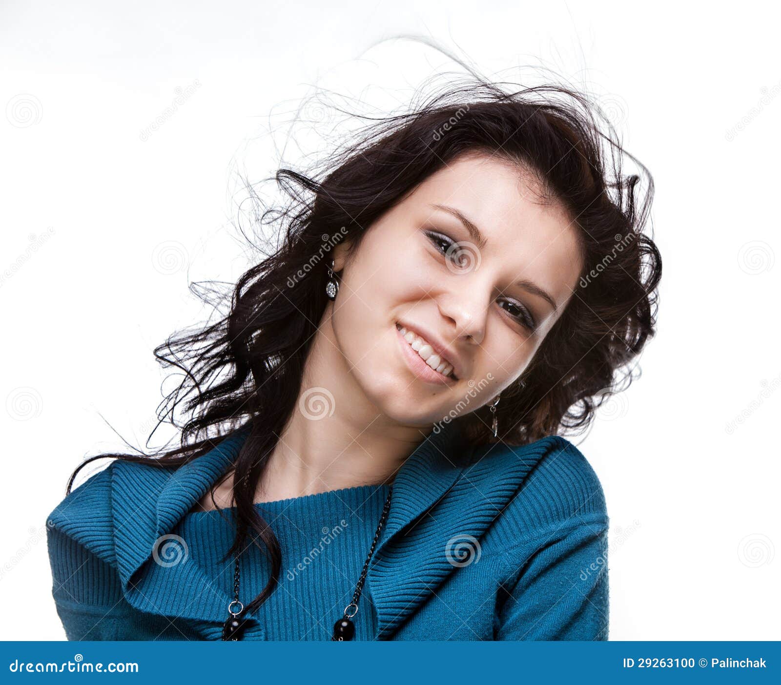Beautiful Young Woman with Hair Flying Stock Photo - Image of female ...