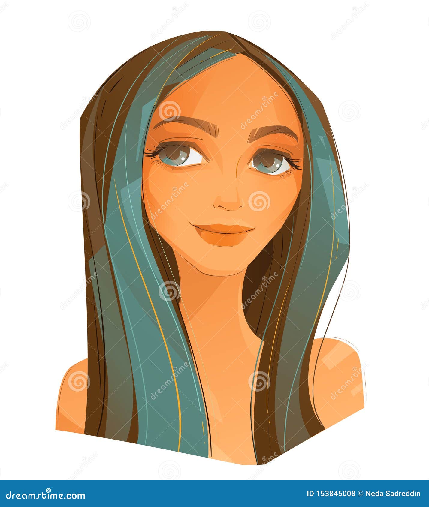 Beautiful Young Woman Hair And Makeup Stock Vector Illustration Of