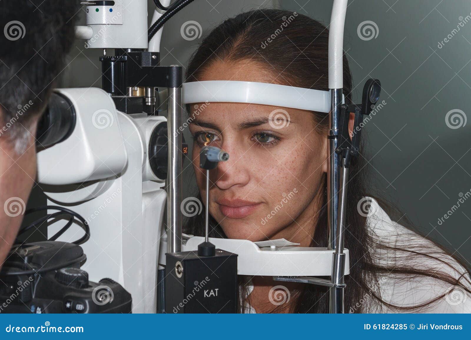 Beautiful Young Woman Having Eye Test At The Optometrist Stock Image ...
