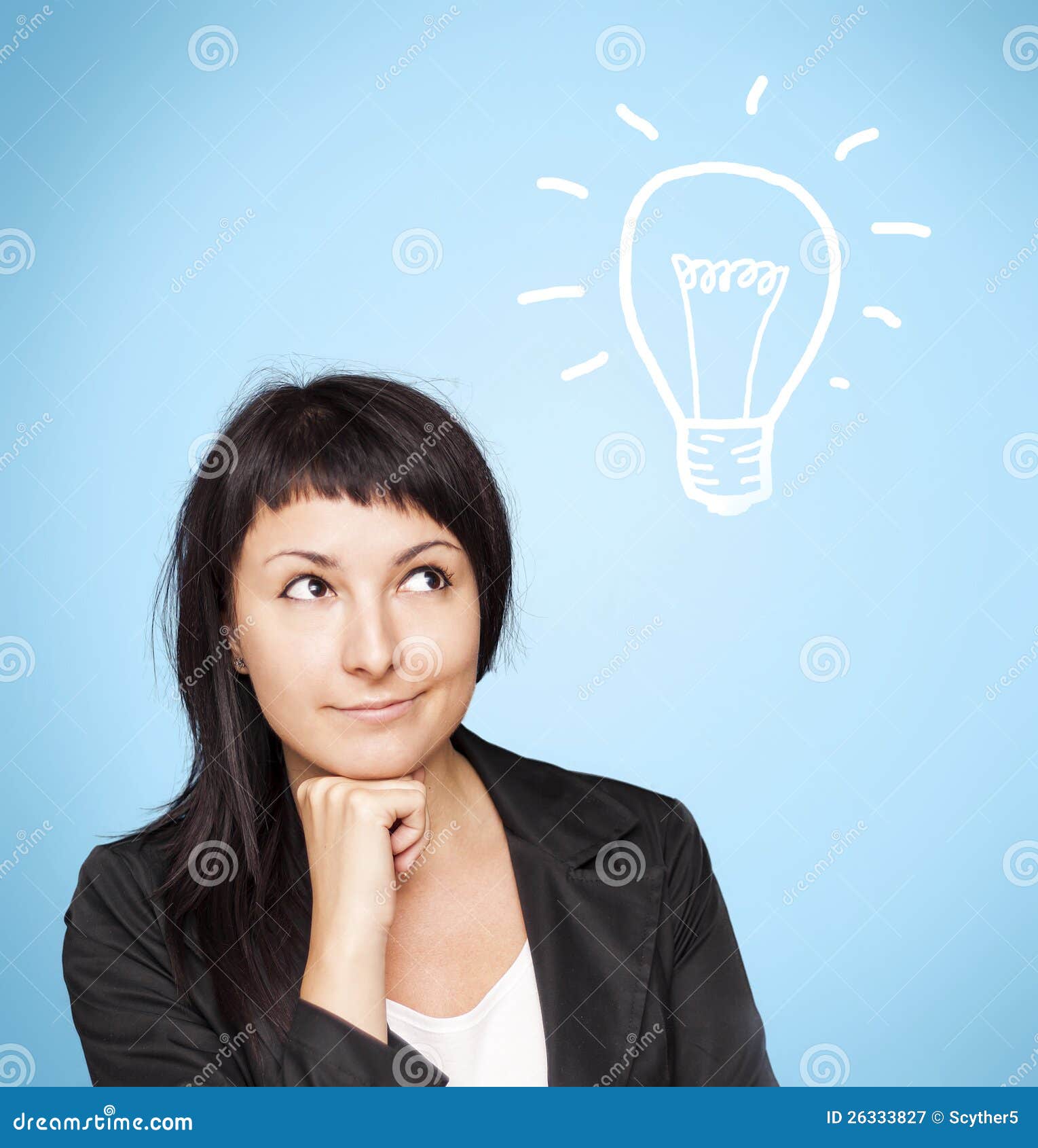 Beautiful Young Woman Having an Idea. Stock Image - Image of facial ... Beautiful Young Woman Having an Idea. Stock Image - Image of facial ...