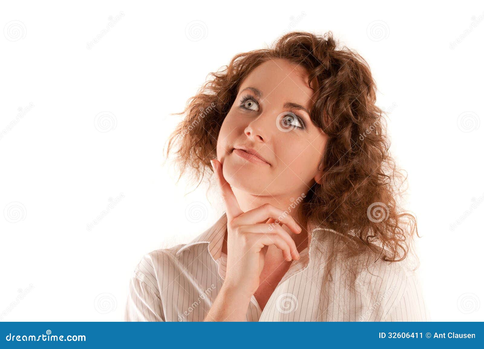 Beautiful Young Woman Having a Serious Think about Something Stock ...