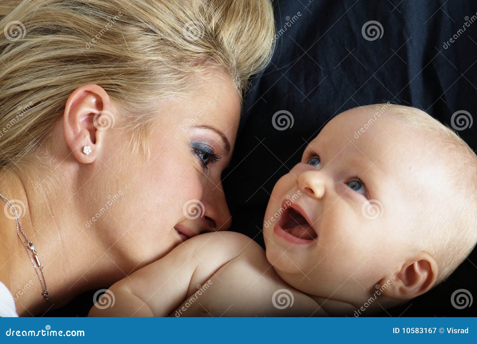 Beautiful Young Woman with Her Baby Stock Image - Image of bond, hold ...