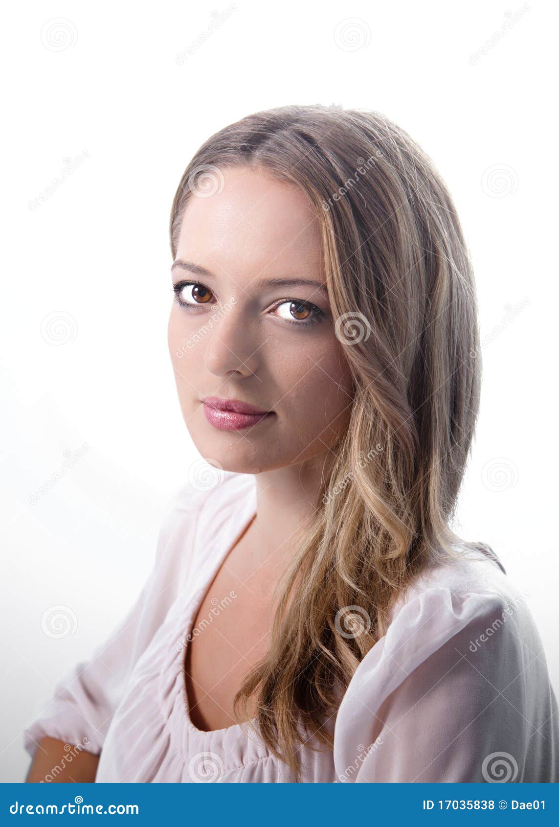 Beautiful Young Woman Isolated on White Stock Photo - Image of casual ...