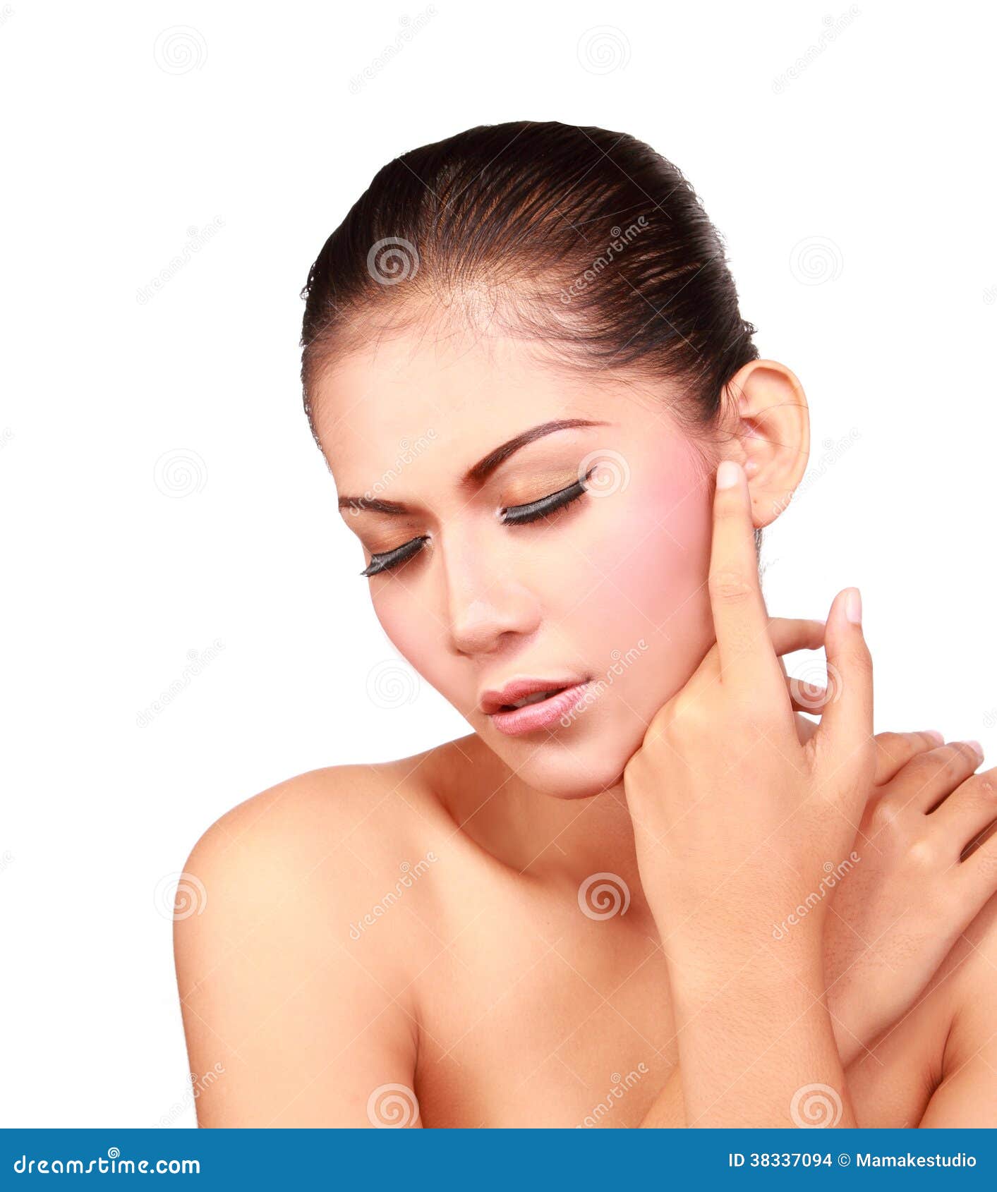 Beautiful Young Woman Isolated on White Background Stock Photo - Image ...