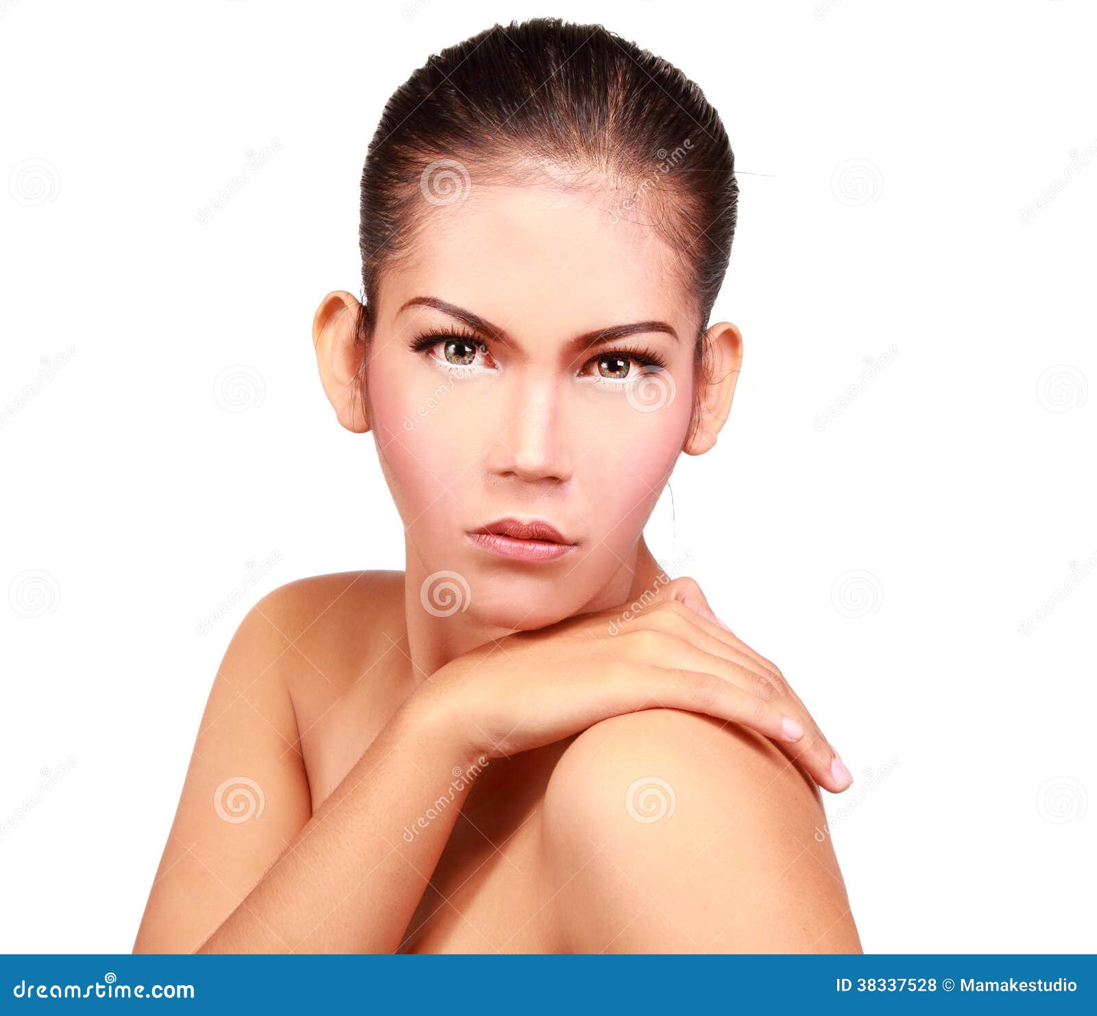 Beautiful Young Woman Isolated on White Background Stock Photo - Image ...