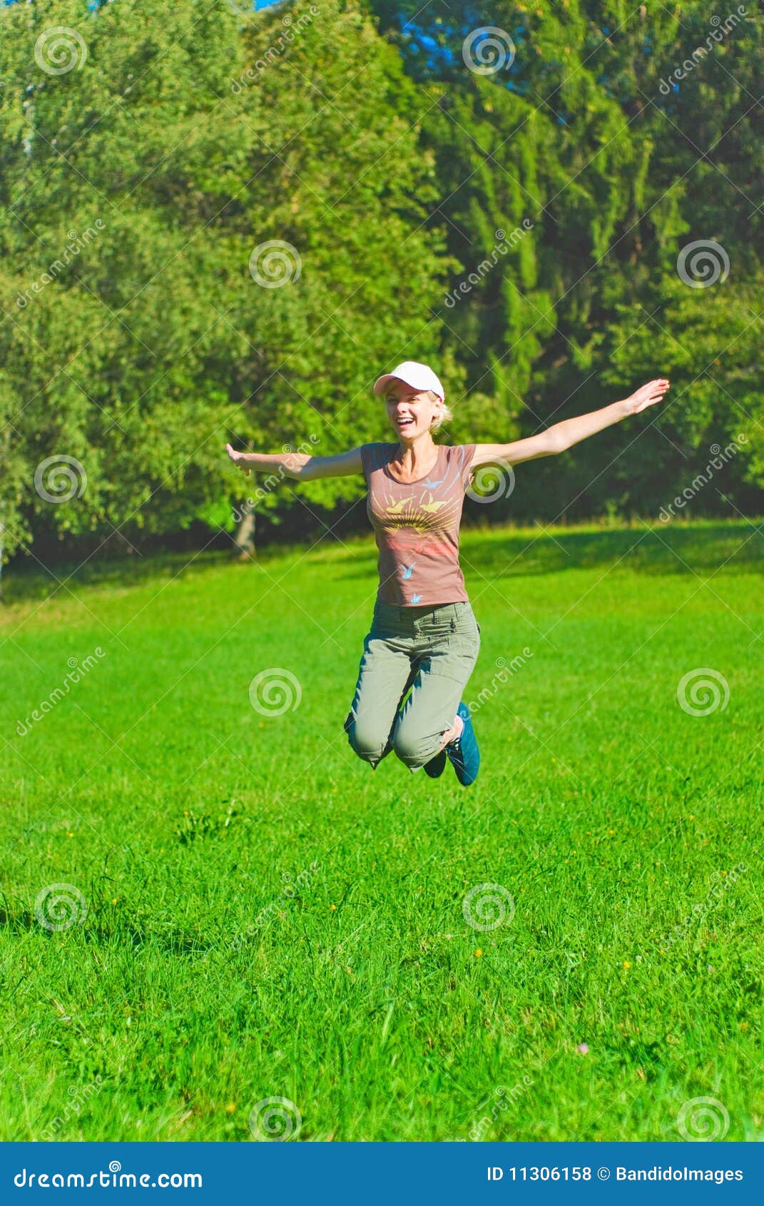 Beautiful Young Woman Jumping Stock Photo - Image of females, casual ...