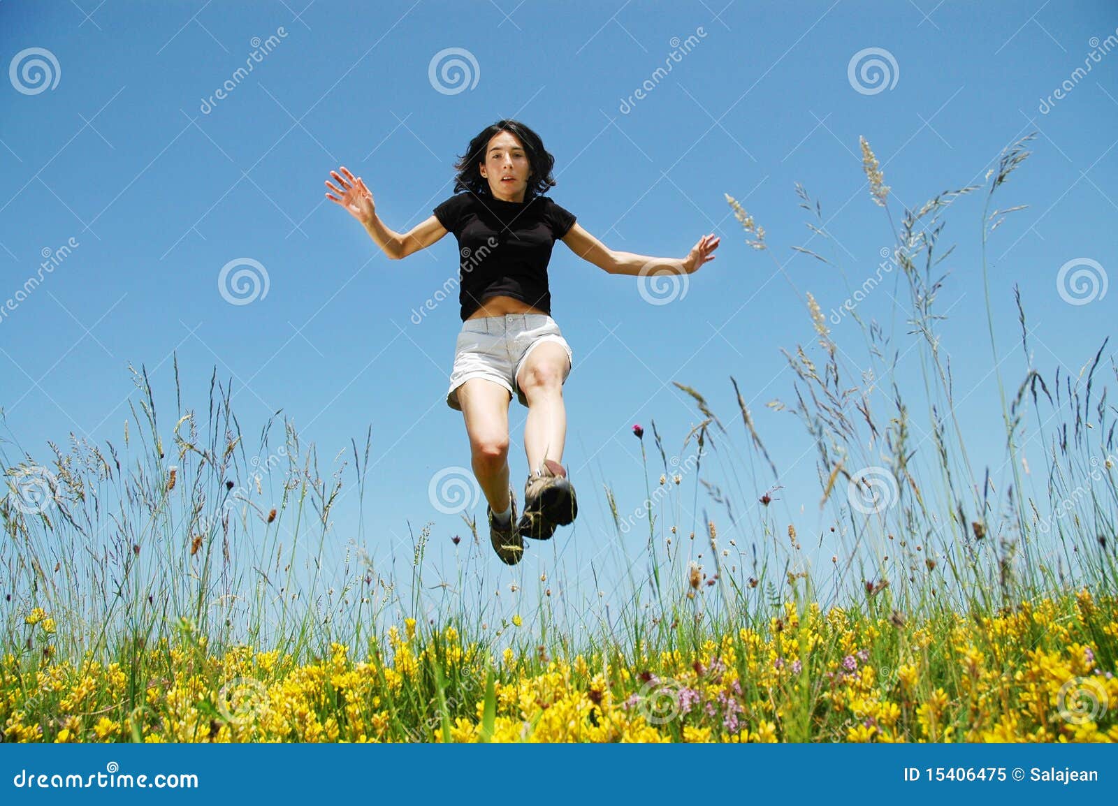 Beautiful Young Woman Jumping Stock Image - Image of fresh, high: 15406475