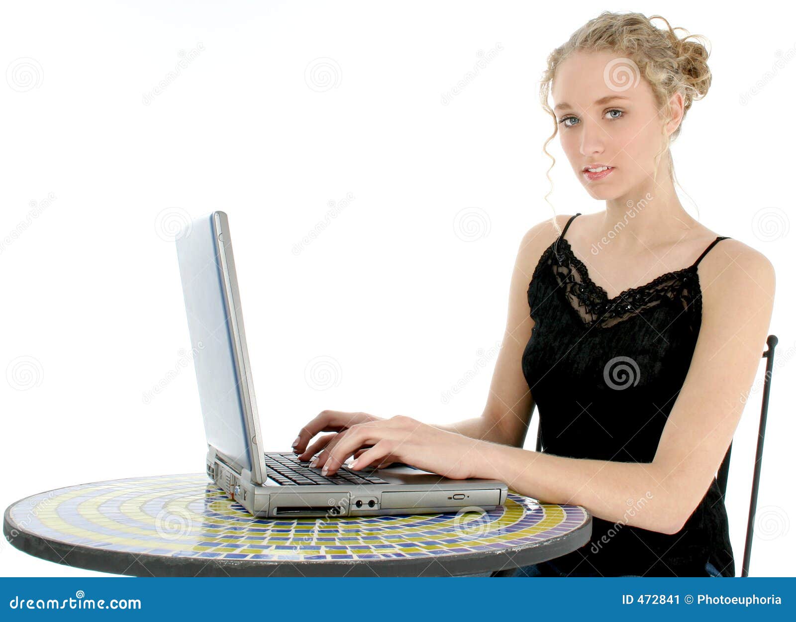 Beautiful Young Woman with Laptop Stock Image - Image of computer ...