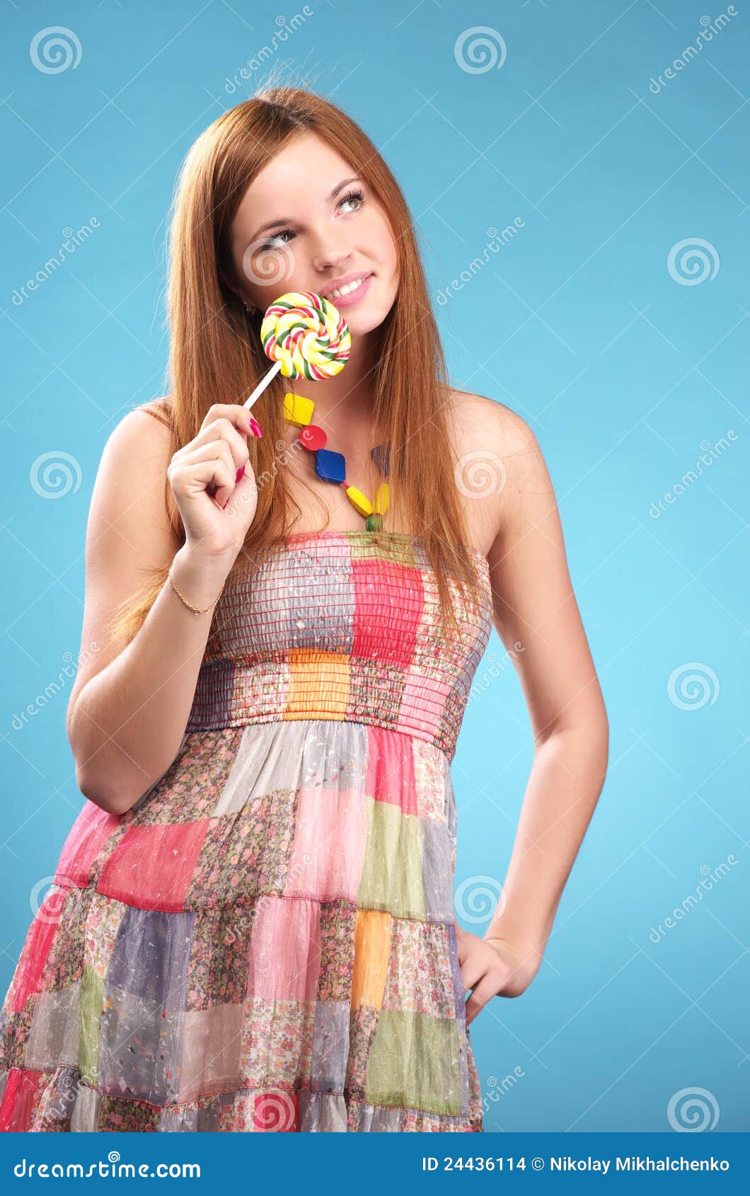 Beautiful Young Woman with Lollipop Stock Photo - Image of candy ...
