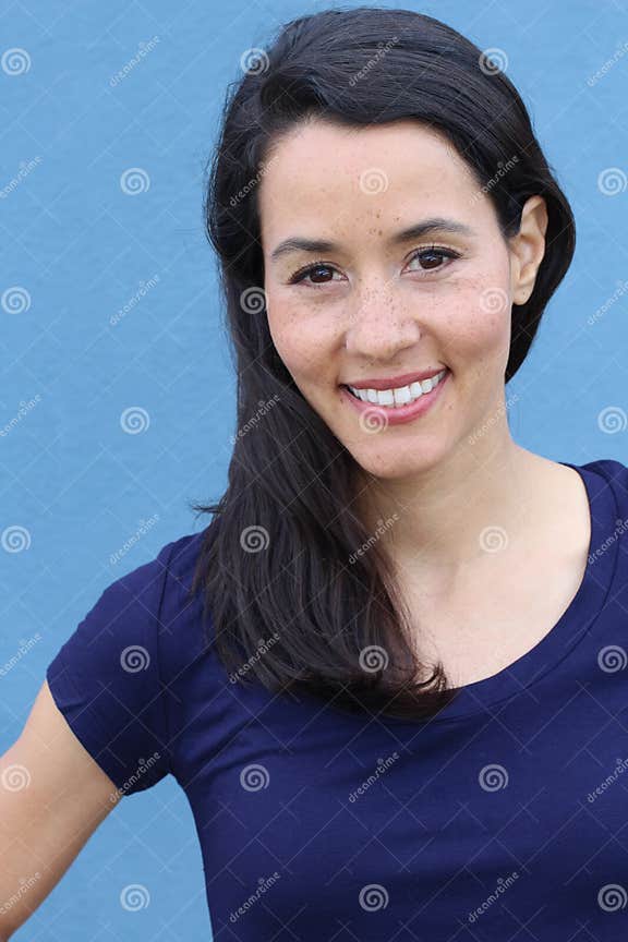 Beautiful Young Woman With Long Black Hair Pretty Natural Model Poses