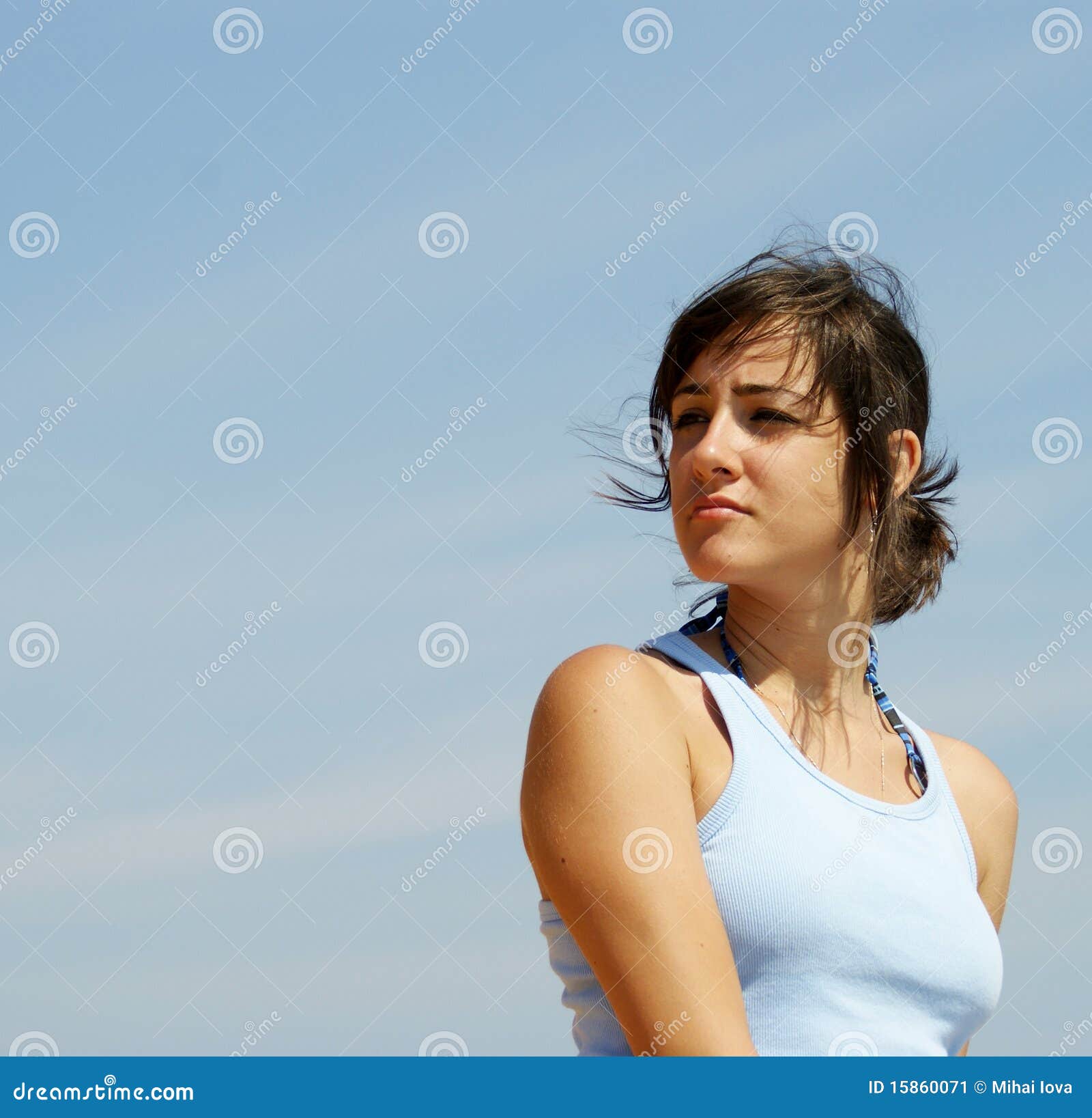 Beautiful Young Woman Looking in the Distance Stock Image - Image of ...