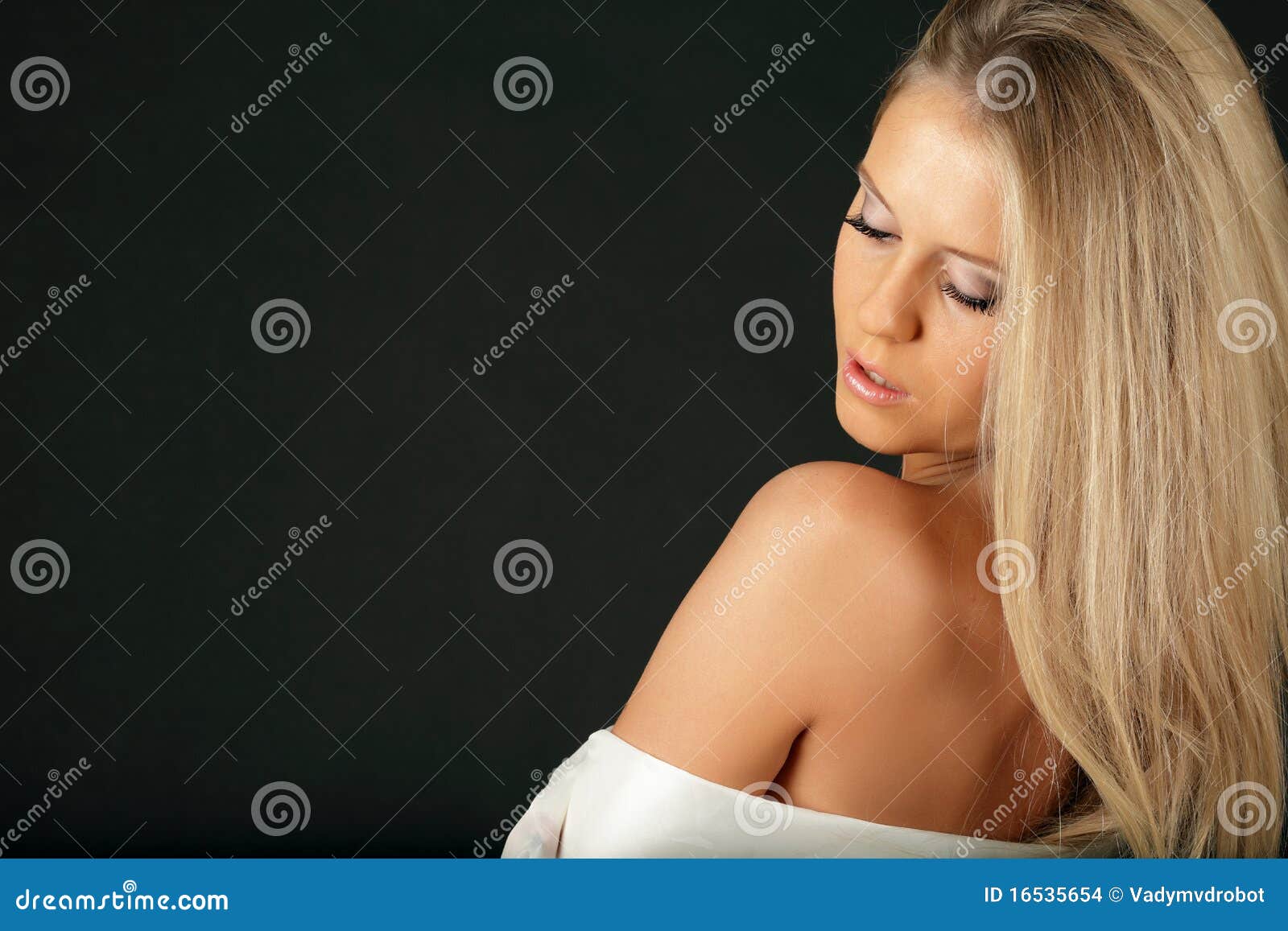 Beautiful Young Woman Looking Down Stock Photo - Image of sensuality ...