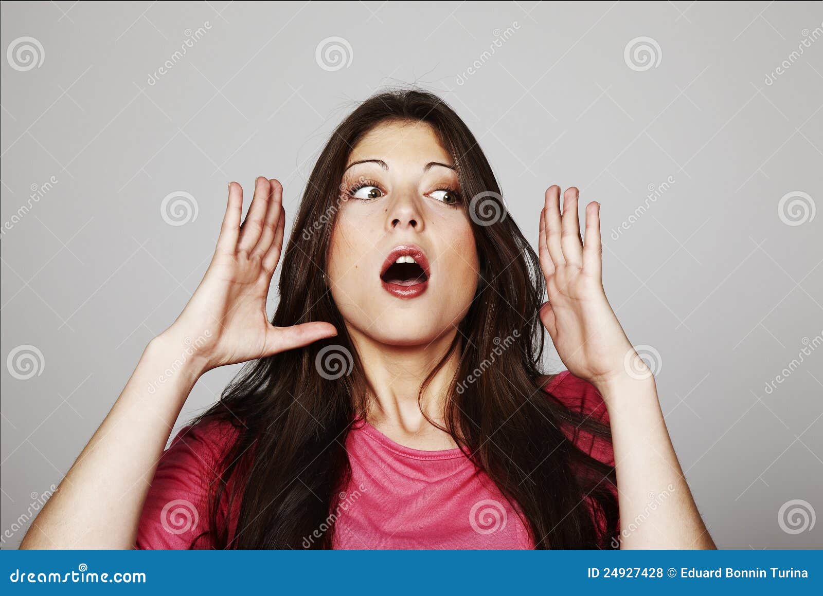 Beautiful Young Woman Looking Scared Stock Photo - Image of lifestyle ...