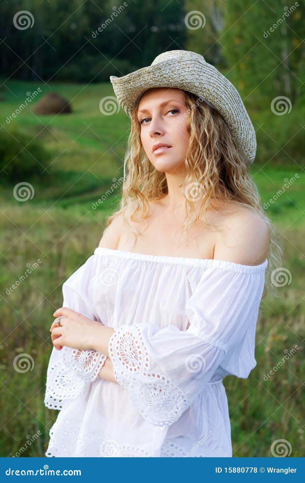 Beautiful Young Woman on Nature. Stock Photo - Image of beauty, adult ...