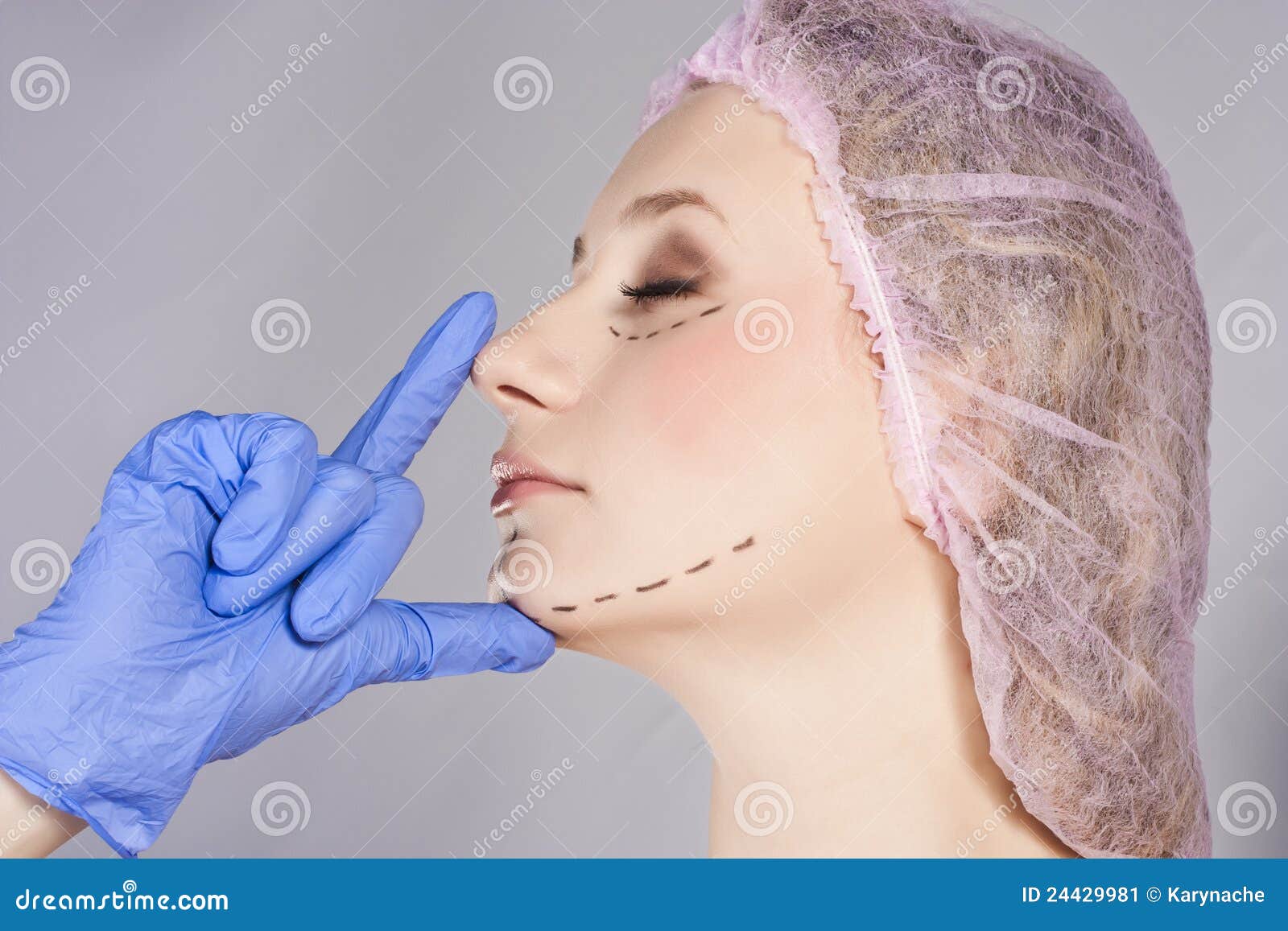 Beautiful Young Woman with Perforation Lines Stock Image - Image of ...