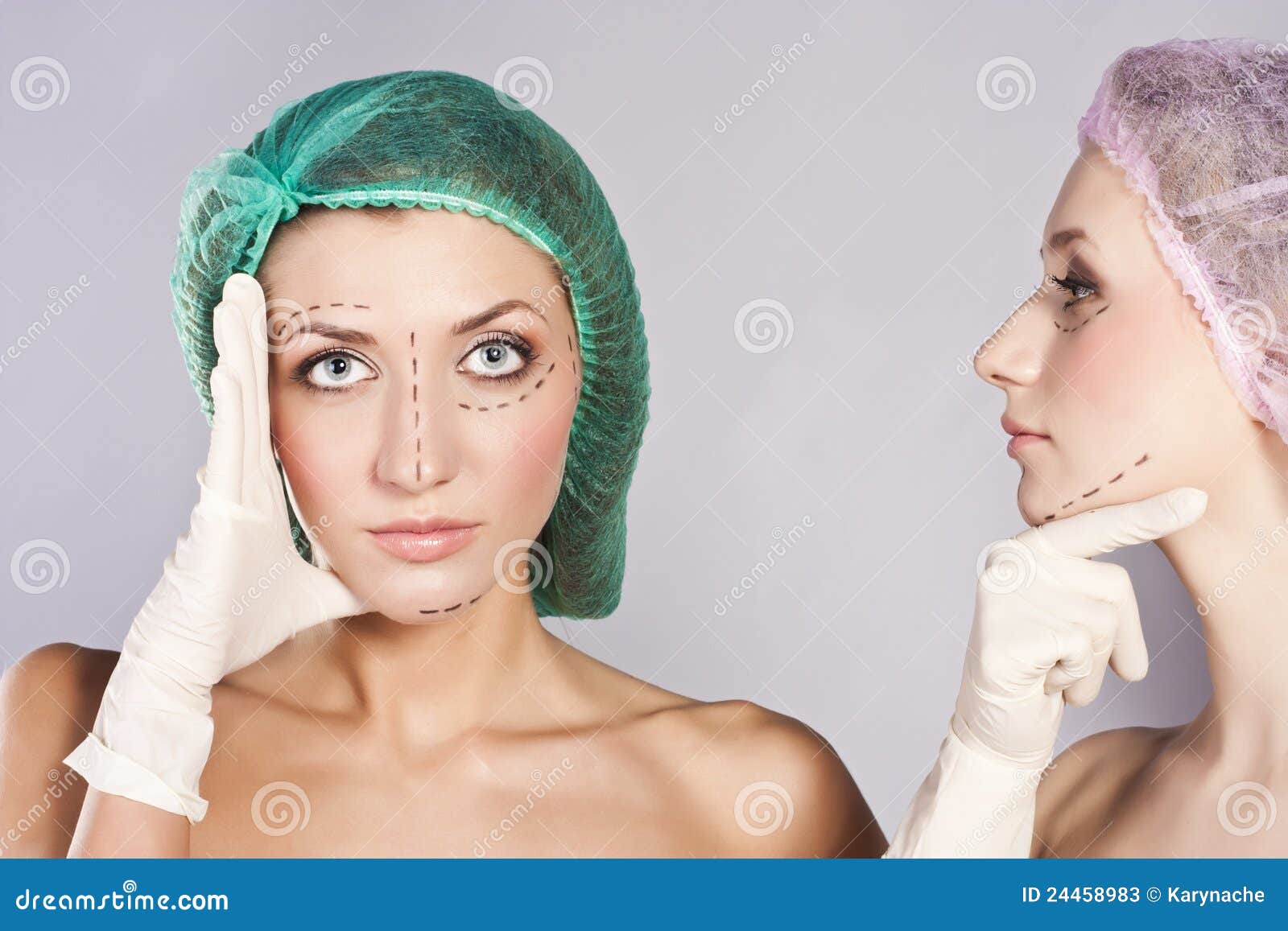 Beautiful Young Woman with Perforation Lines Stock Image - Image of ...