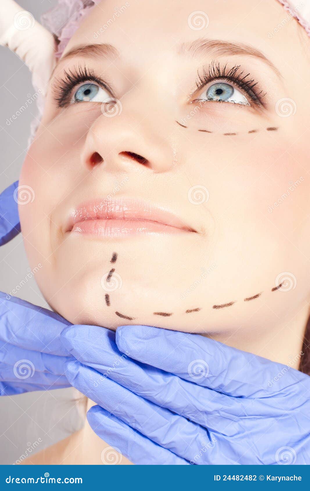 Beautiful Young Woman, with Perforation Lines Stock Photo - Image of ...